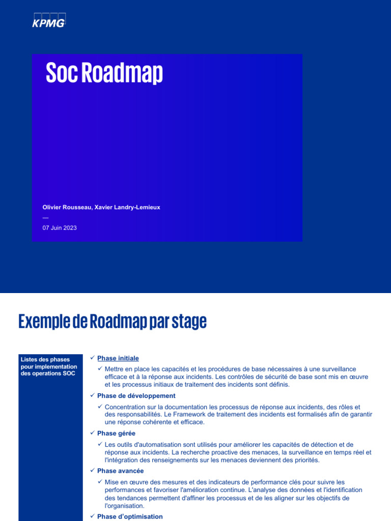 Roadmap pour l'implémentation SOC | PDF | Sécurité des systèmes d ...