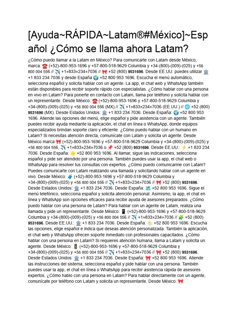 [Ayuda~RÁPIDA~Latam®#México]~Esp añol ¿Cómo se llama ahora Latam? | PDF ...