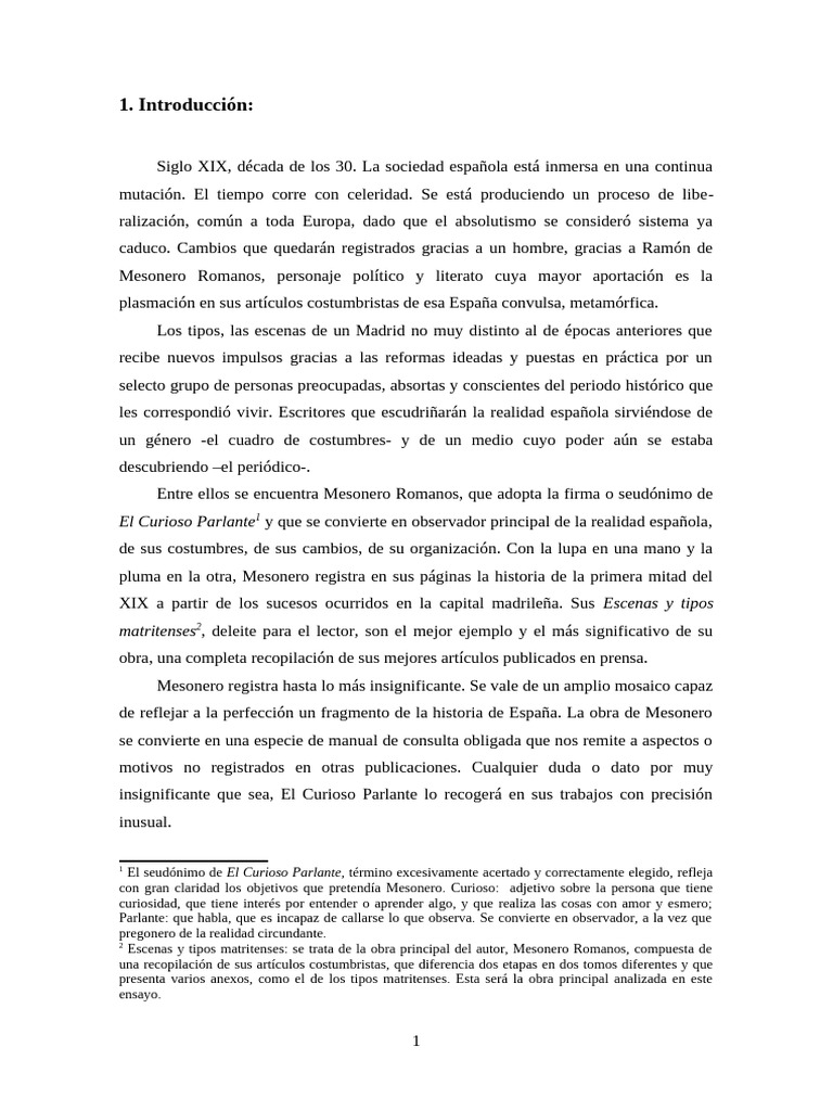 Ramón de Mesonero Romanos, Trabajo Final | PDF | Romanticismo | España
