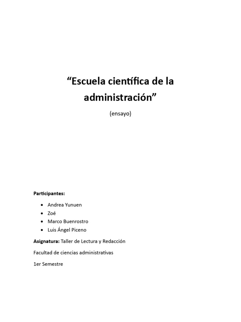 Escuela Científica de La Administración | PDF