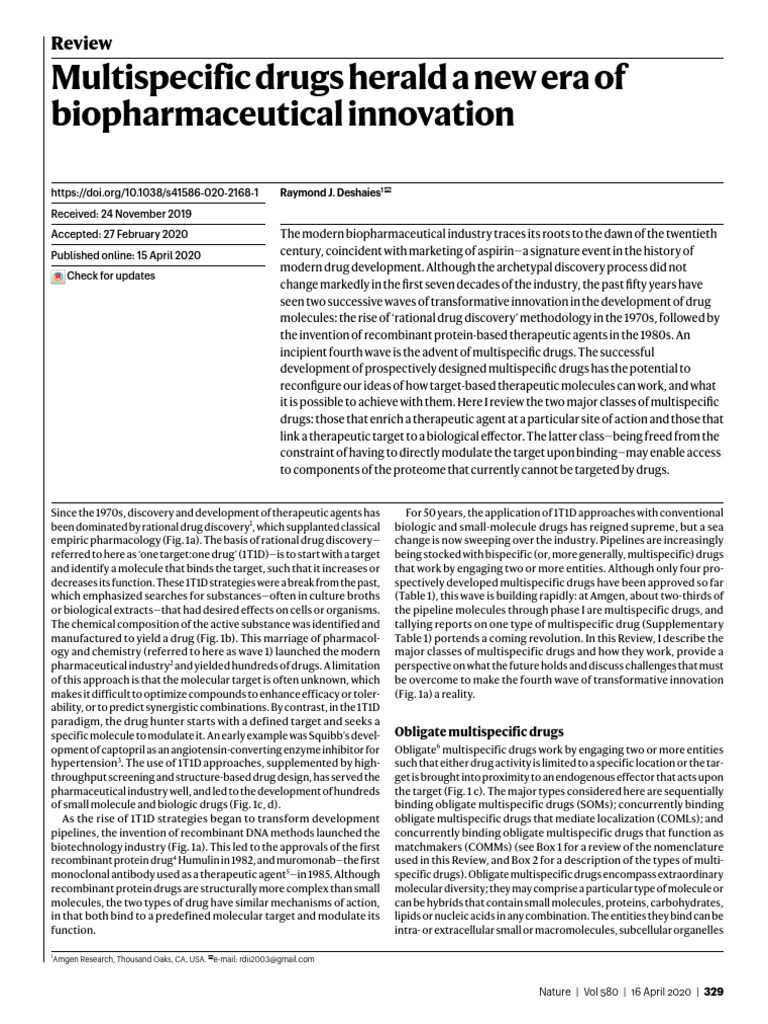 Multispecific Drugs: A Biopharmaceutical Revolution | PDF | Ubiquitin ...