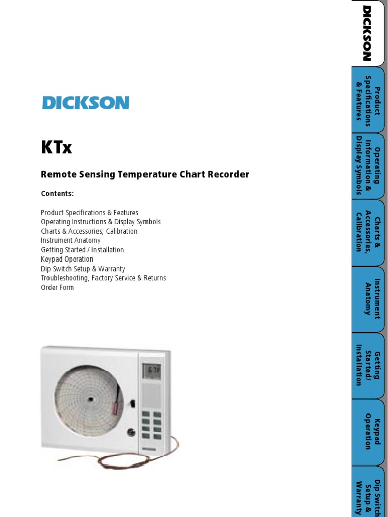 Dickson: Remote Sensing Temperature Chart Recorder | PDF | Calibration ...