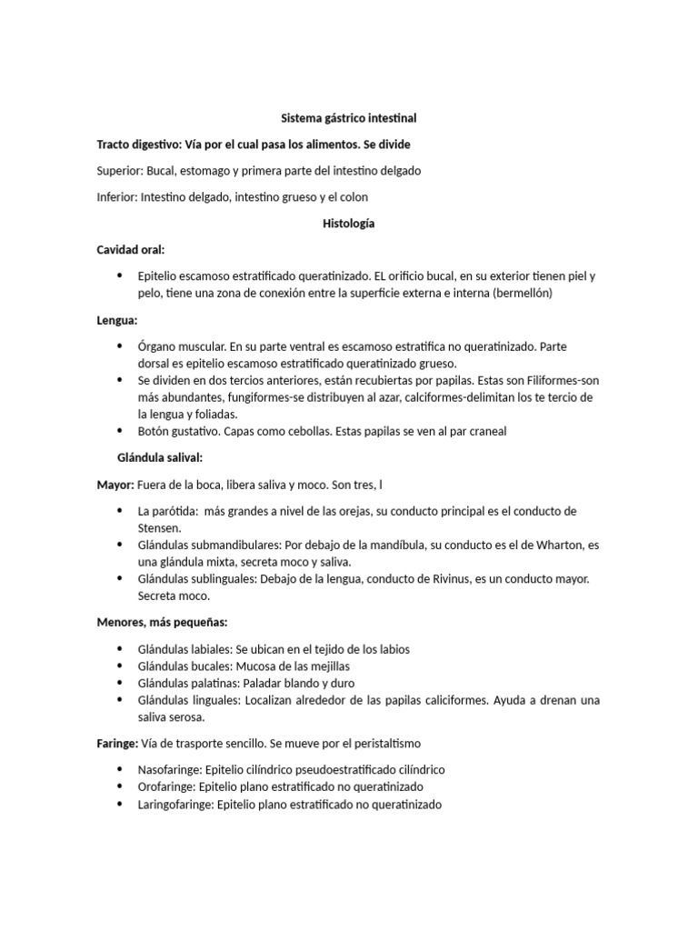 Sistema Gástrico Intestinal | PDF | Tracto gastrointestinal | Estómago