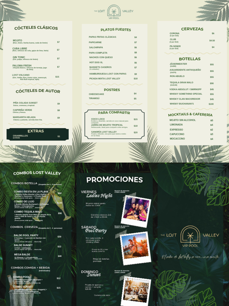 Carta Menu Lost Valley (2) (1) | PDF | Cócteles | Bebidas Mixtas
