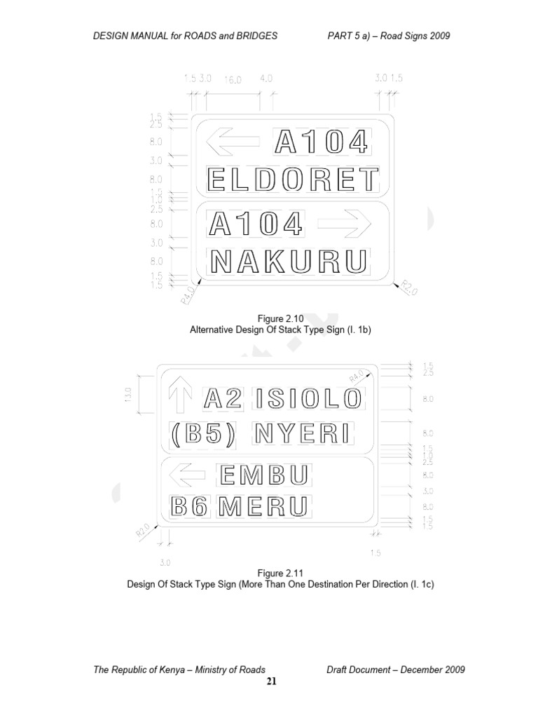 Dimensions for Stack Type Signs Pg 2 | PDF