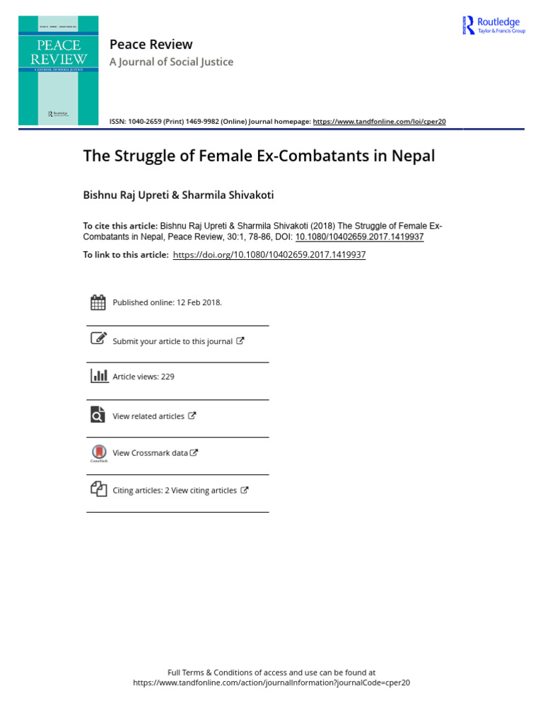Nepal Female Ex Combatants | PDF