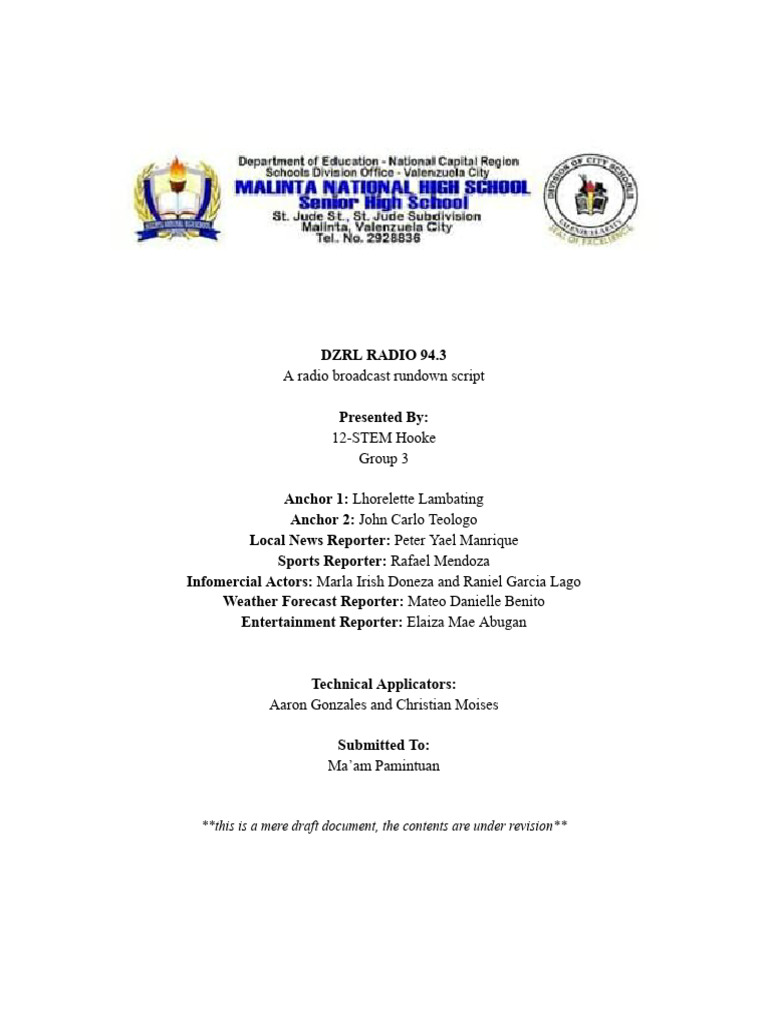 Balitang Ina Station | PDF