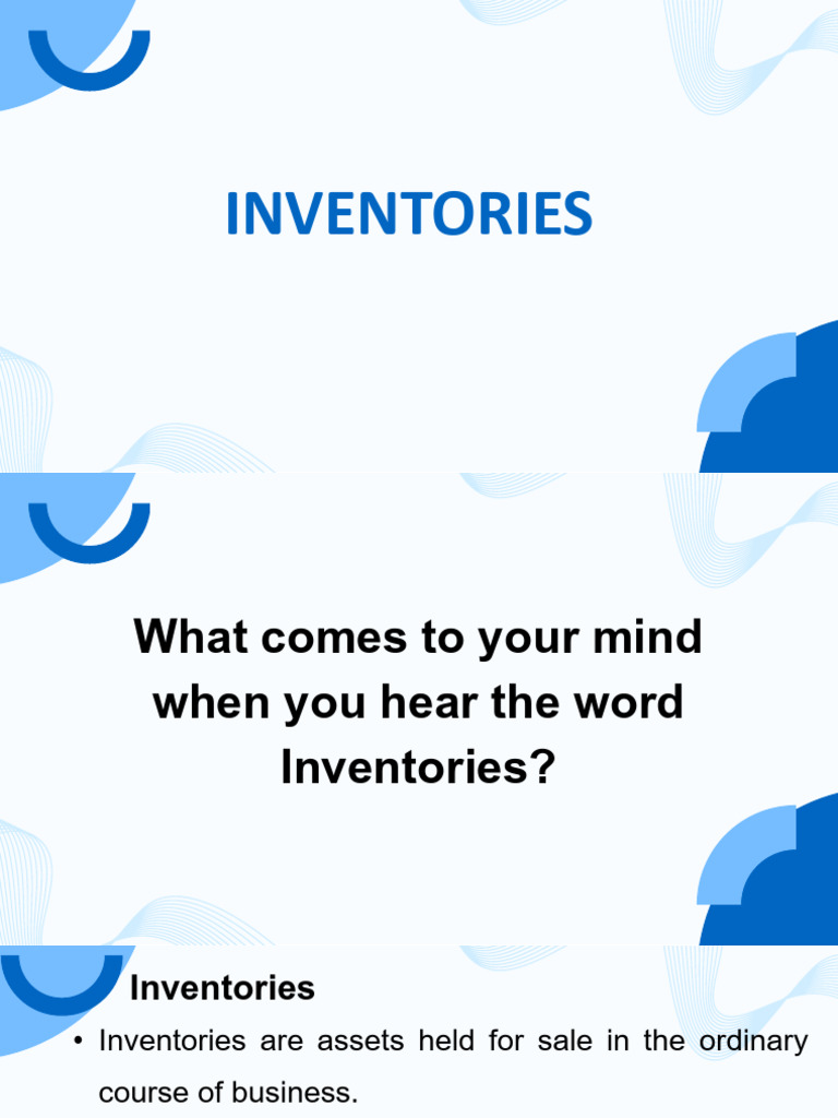 INVENTORIES | PDF | Cargo | Inventory