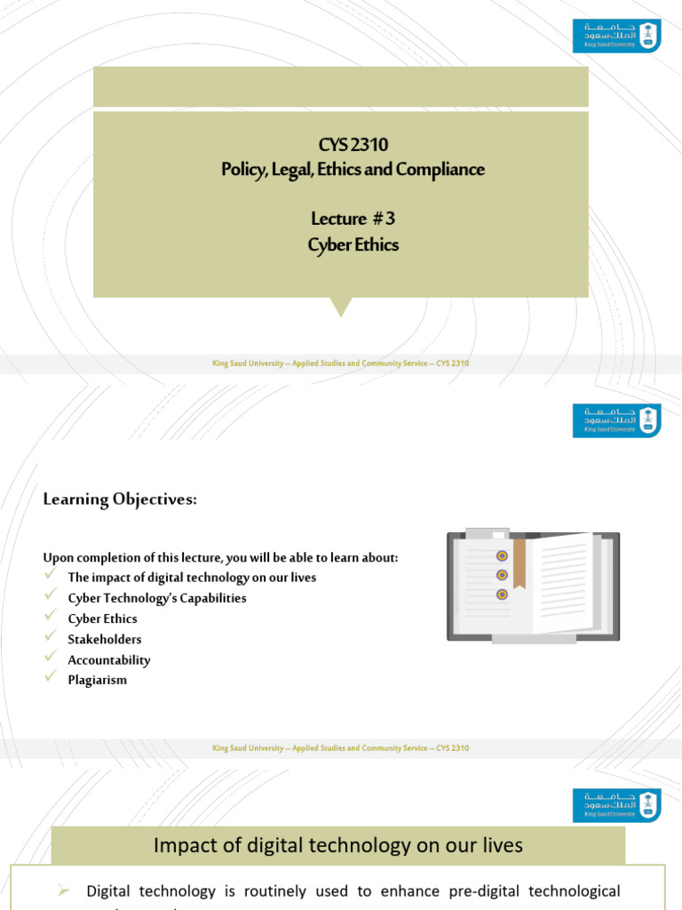 Lecture 03 - CYS 2310 - Part 1 | PDF | Copyright Infringement ...