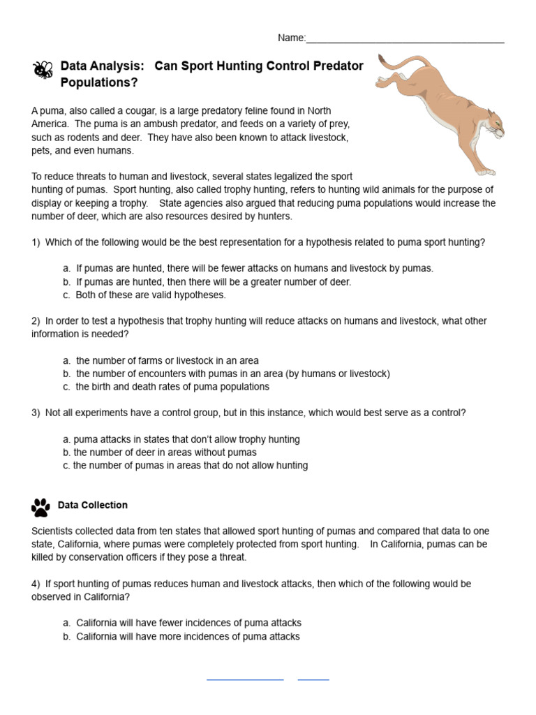 Data Analysis_ Can Sport Hunting Control Predator Populations | PDF ...
