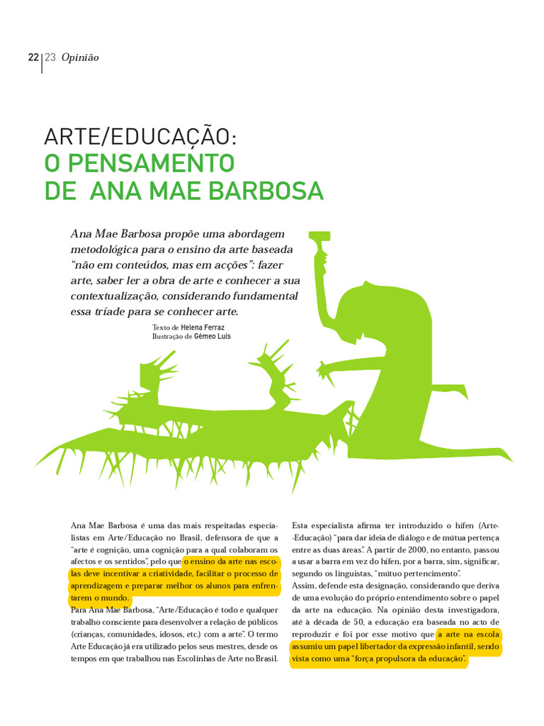 Arte/Educação: Metodologia de Ana Mae Barbosa | PDF | Imagem | Pensamento
