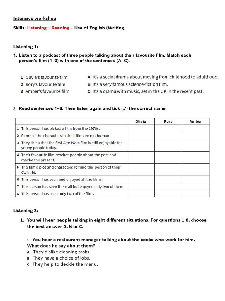 Intensive Workshop - Session 1 | PDF