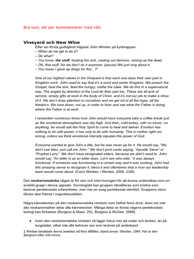 Andens gåvor 10- Vineyard och New Wine | PDF