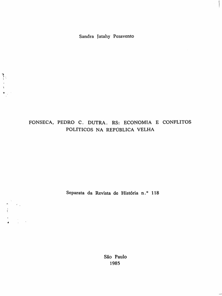 1985_fonseca, Pedro c. Dutra. Rs_ Economia e Conflitos | PDF | Economia ...
