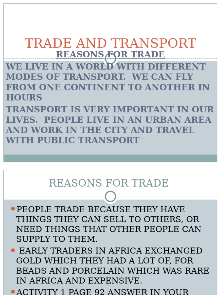 Importance of Trade and Transport | PDF | Transport | Train
