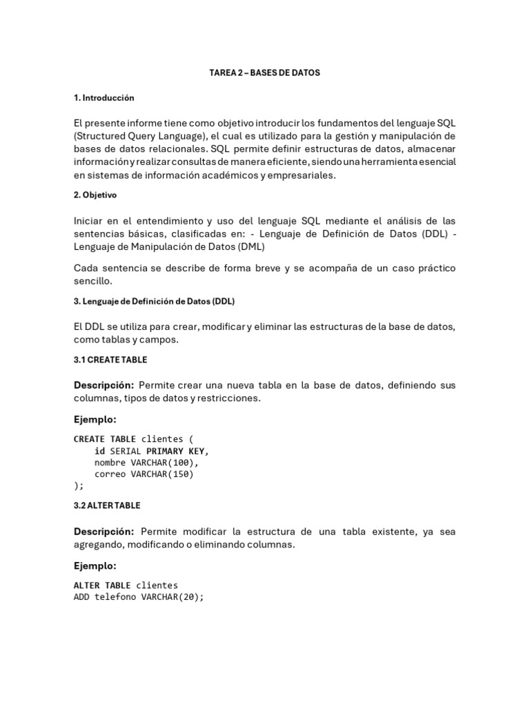 SQL | PDF | SQL | Gestión de tecnología de la información