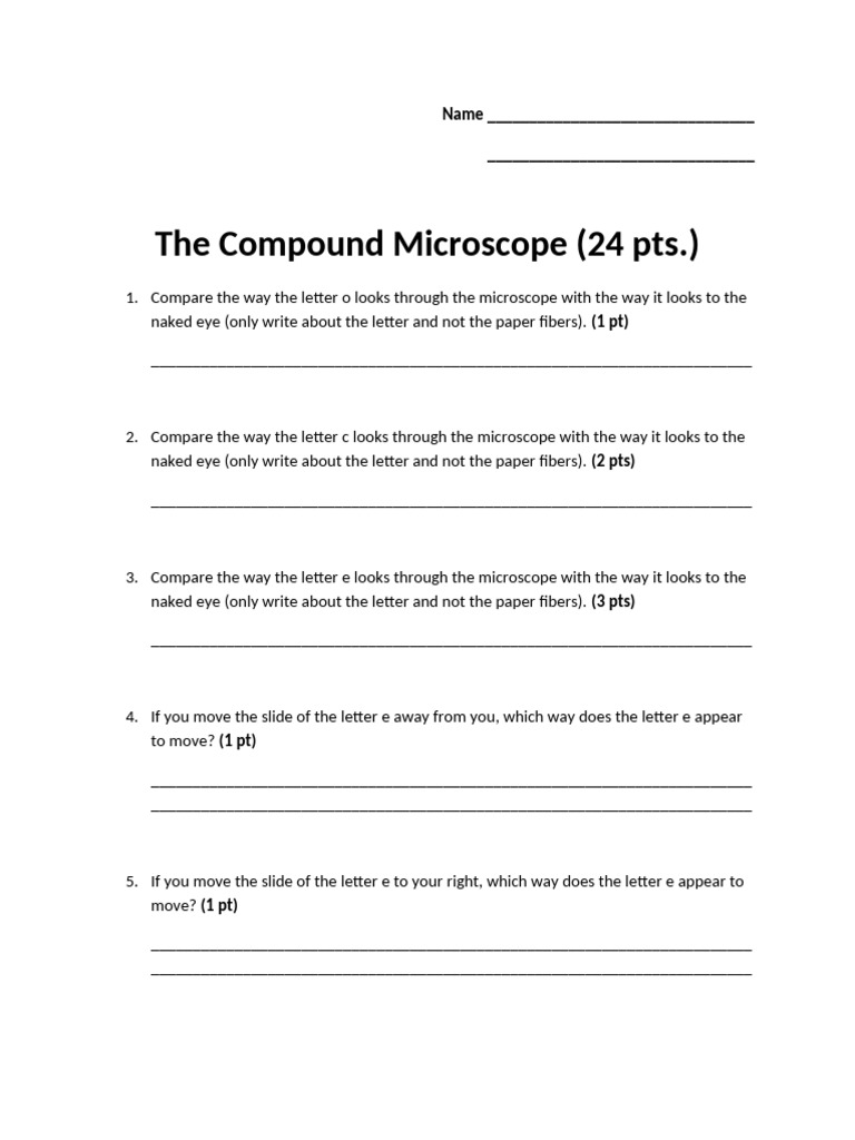 Compound Microscope Lab 2016 | PDF | Chess Openings | Chess Theory