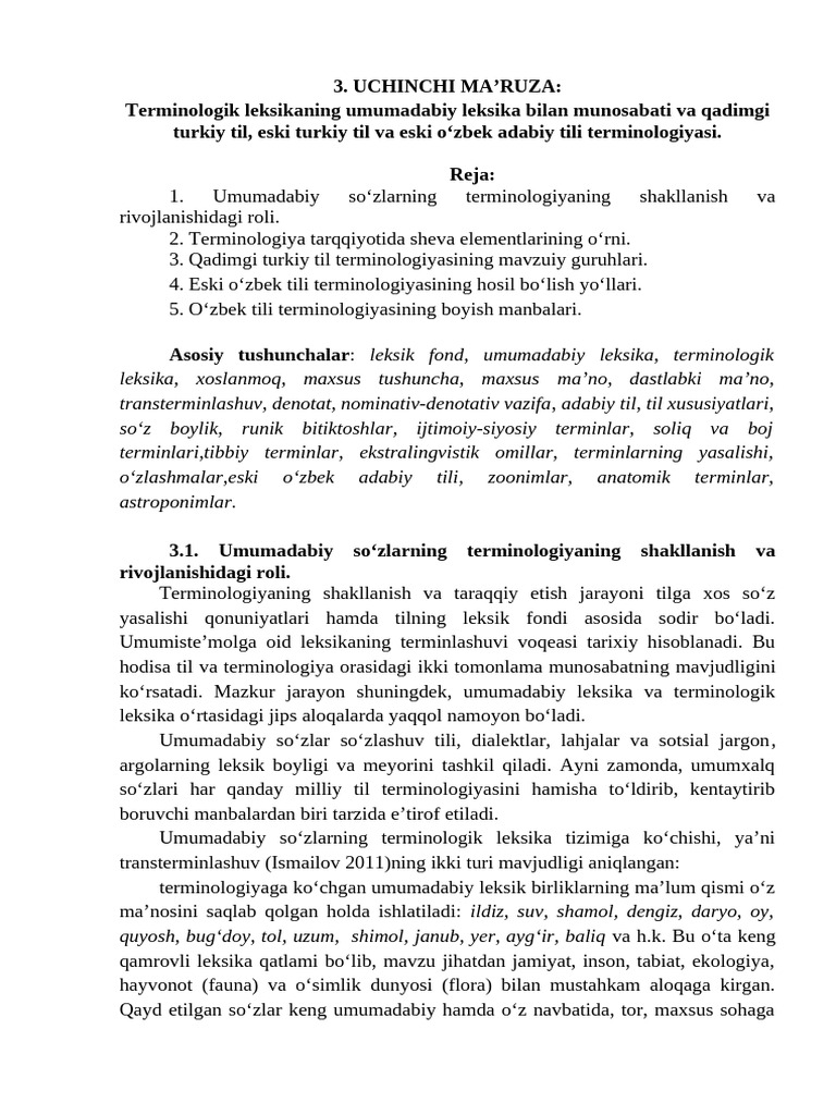 3-ma'ruza (1) | PDF