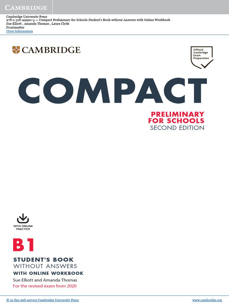 Compact Preliminary Student's Book B1 | PDF | Books | Syntax