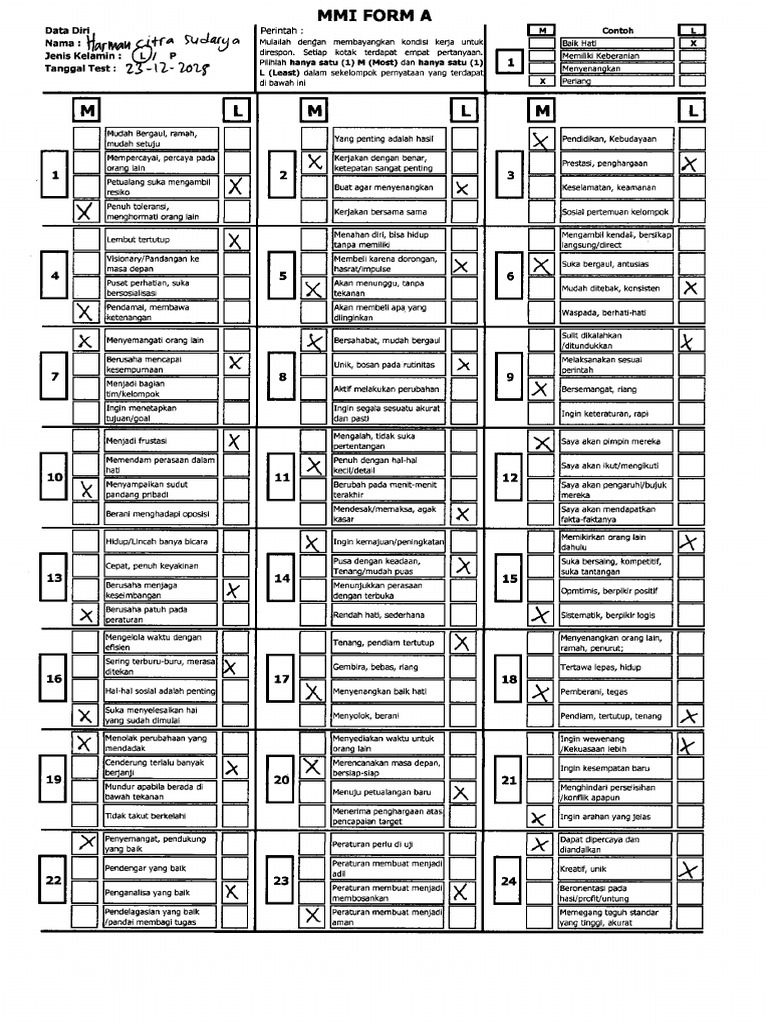 Mmi Form A | PDF