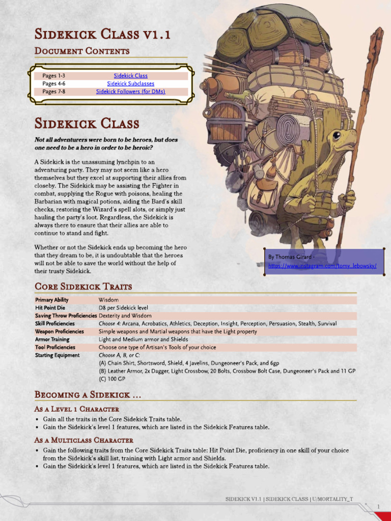 Sidekick Class | PDF