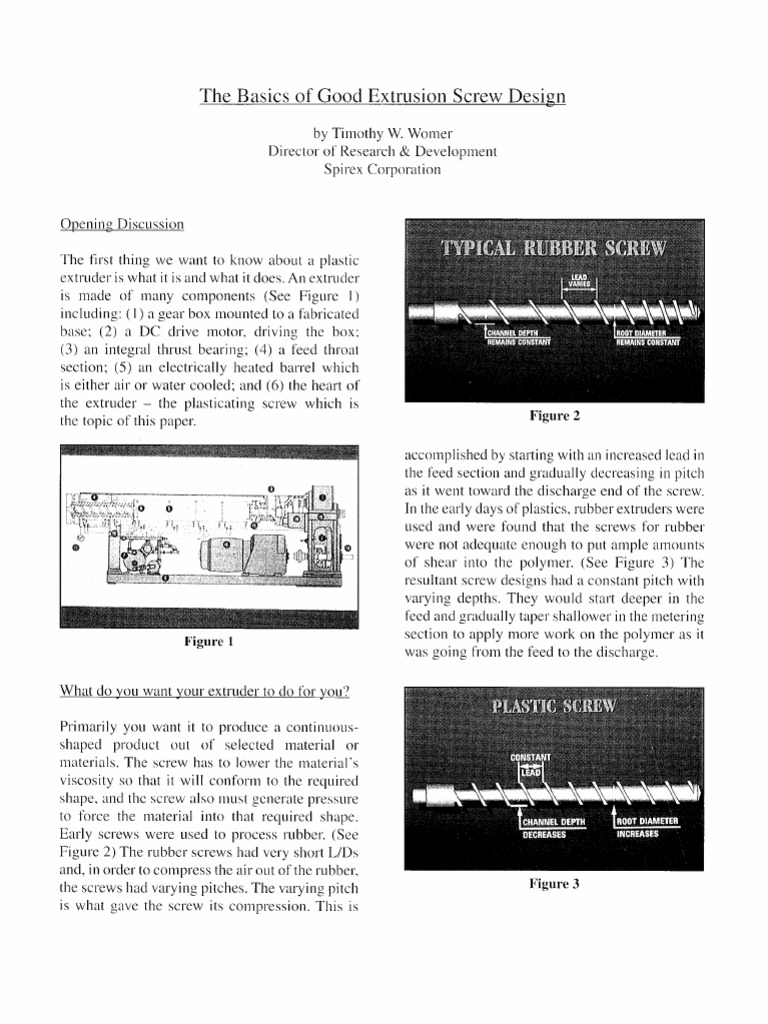 The Basics of Good Extrusion Screw Design | PDF | Nature | Nature