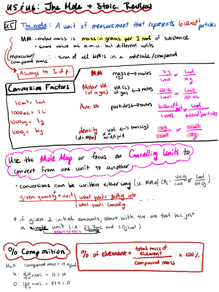Mole Conversion and Yield Calculations | PDF | Mole (Unit) | Chemical ...