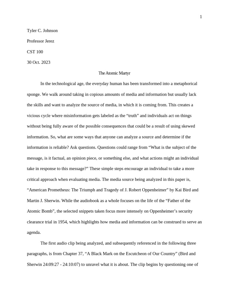 Media Literacy Paper | PDF