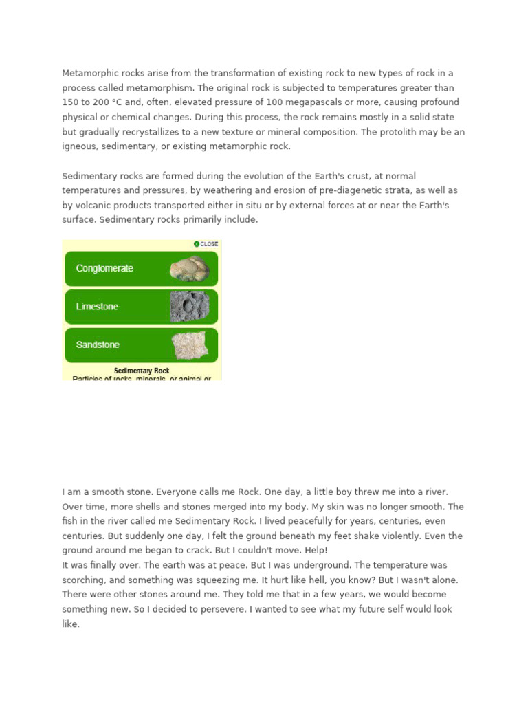 Metamorphic Rocks Arise From the Transformation of Existing Rock to New ...