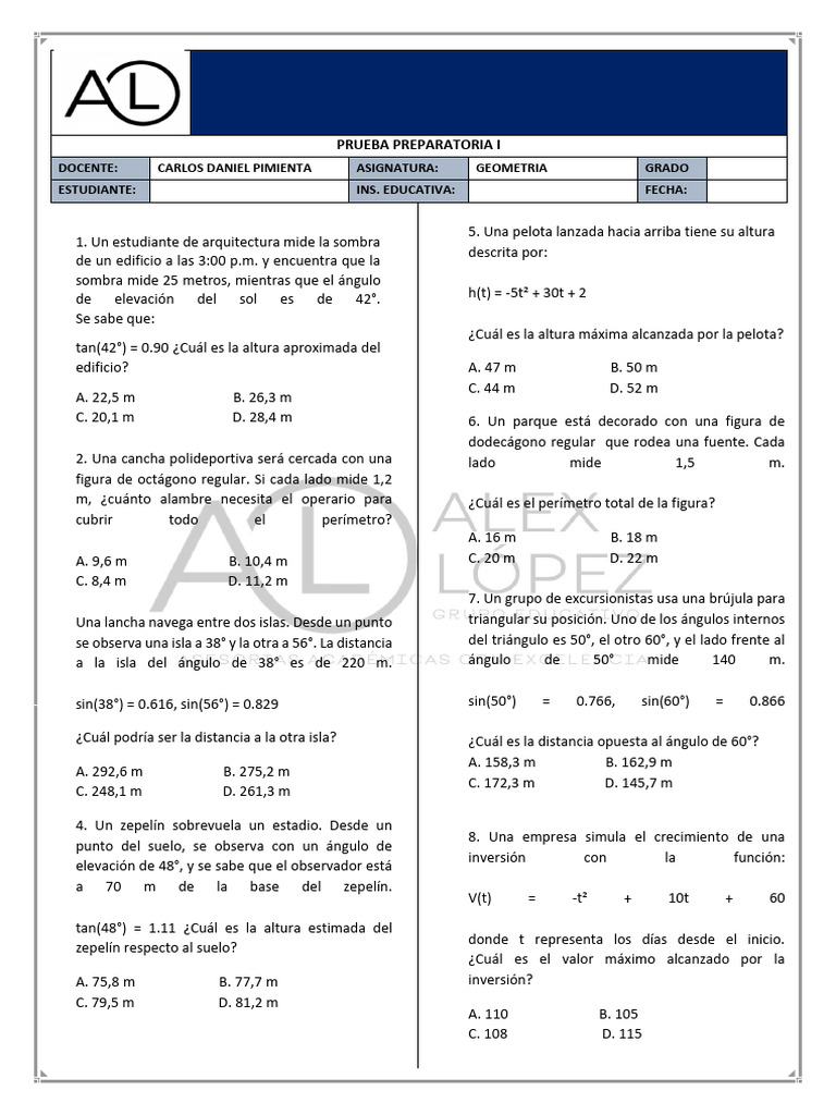 TALLER 07 | PDF | Pi | Geometría Elemental
