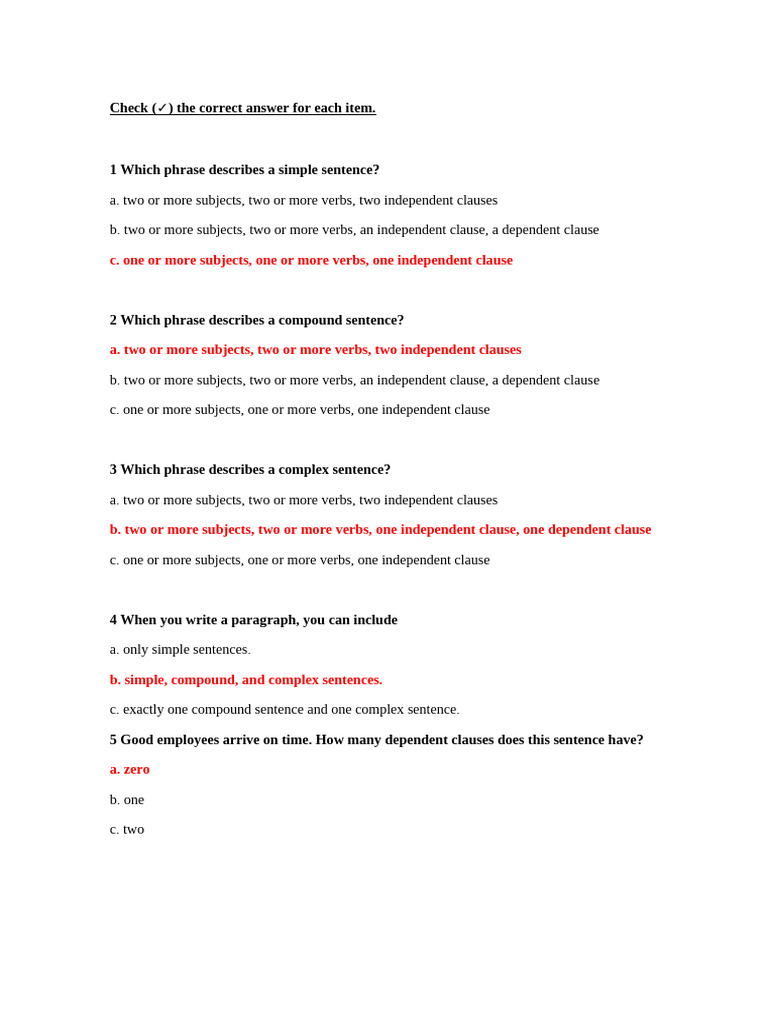 Simple, Compound & Complex Sentences | PDF