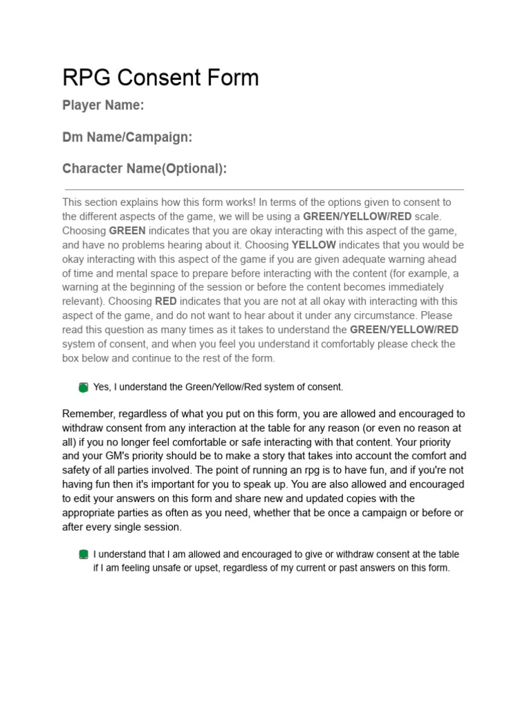 Dnd Contract 1 | PDF | Mental Disorder | Role Playing Games