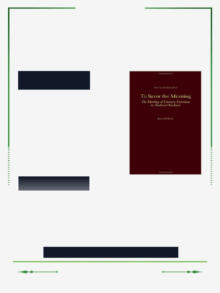 To Savor the Meaning: The Theology of Literary Emotions in Medieval ...