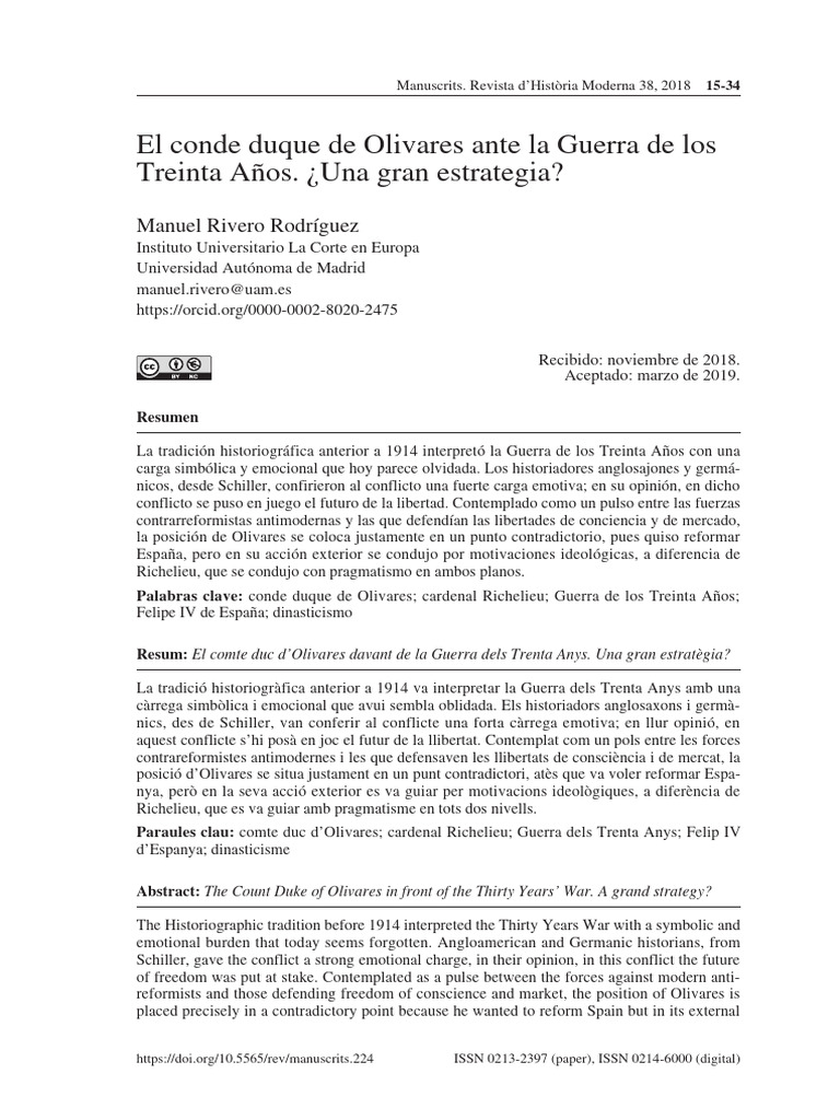 Olivares y la Guerra de los Treinta Años | PDF | Imperio español ...