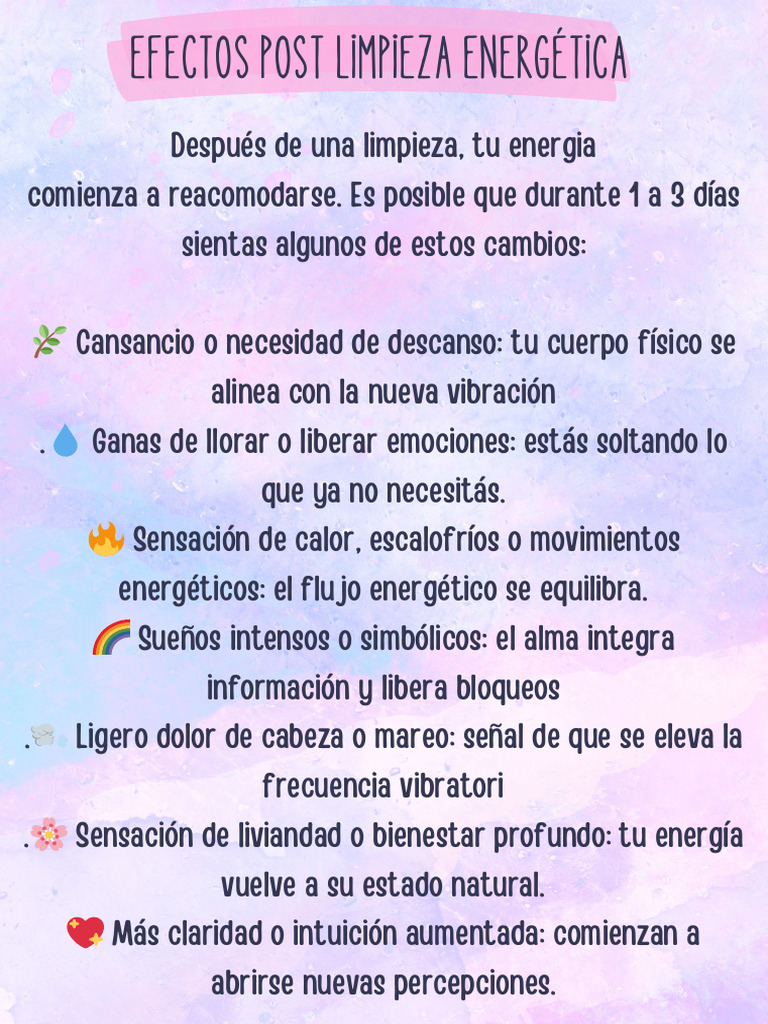 Efectos Post Limpieza | PDF