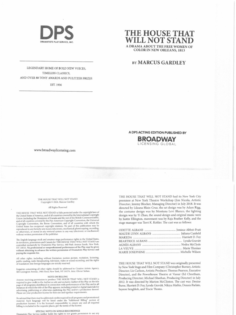 DPS House Will Not Stand Script | PDF