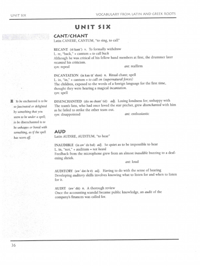 Unit 6 Vocabulary | PDF