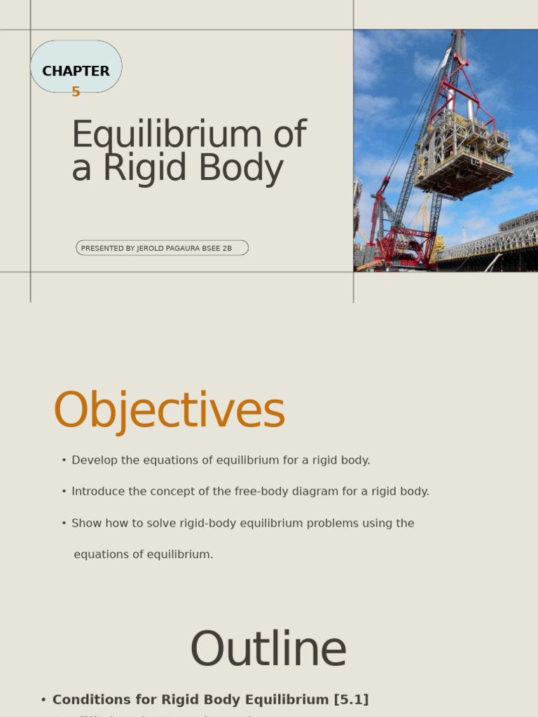 Chapter 5. Equilibrium of a Rigid Body [PAGAURA] | PDF | Force | Center ...