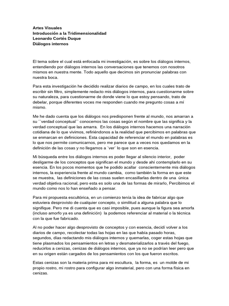 Proyecto Escultura, D. I. | PDF | Verdad | Esencia