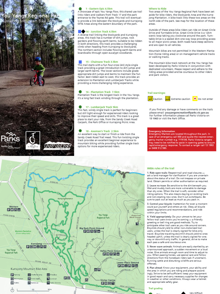 You Yangs Regional Park - Kurrajong Mountain Bike Area Map | PDF ...