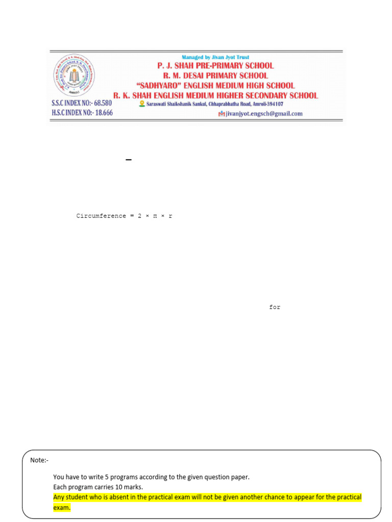 Practical Exam IMP Note | PDF