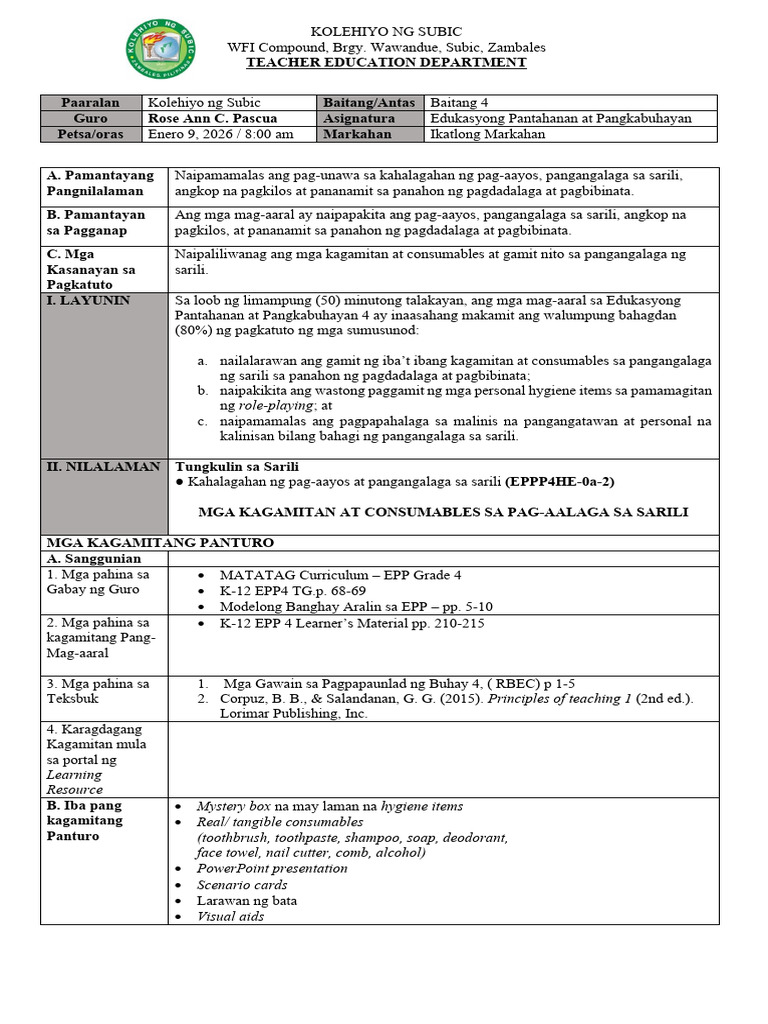 Sample DLP Epp4 2 | PDF