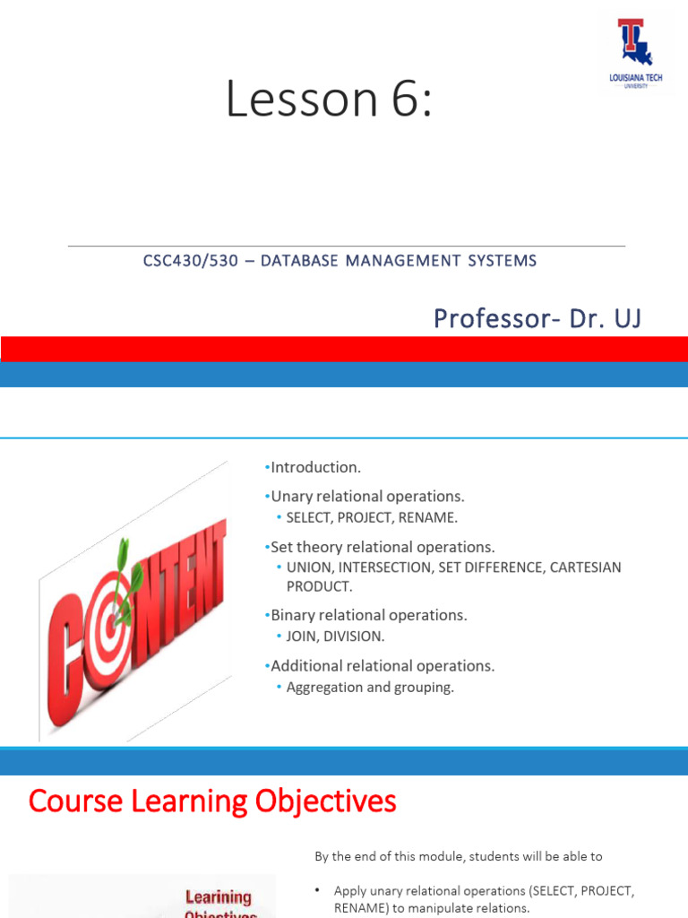 Relational Algebra in Database Systems | PDF | Relational Model ...