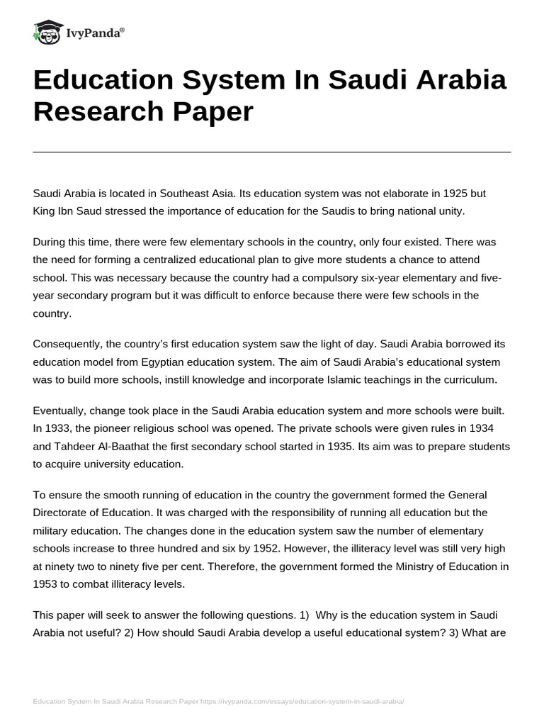 Overview of Saudi Arabia's Education System | PDF | Students | Schools