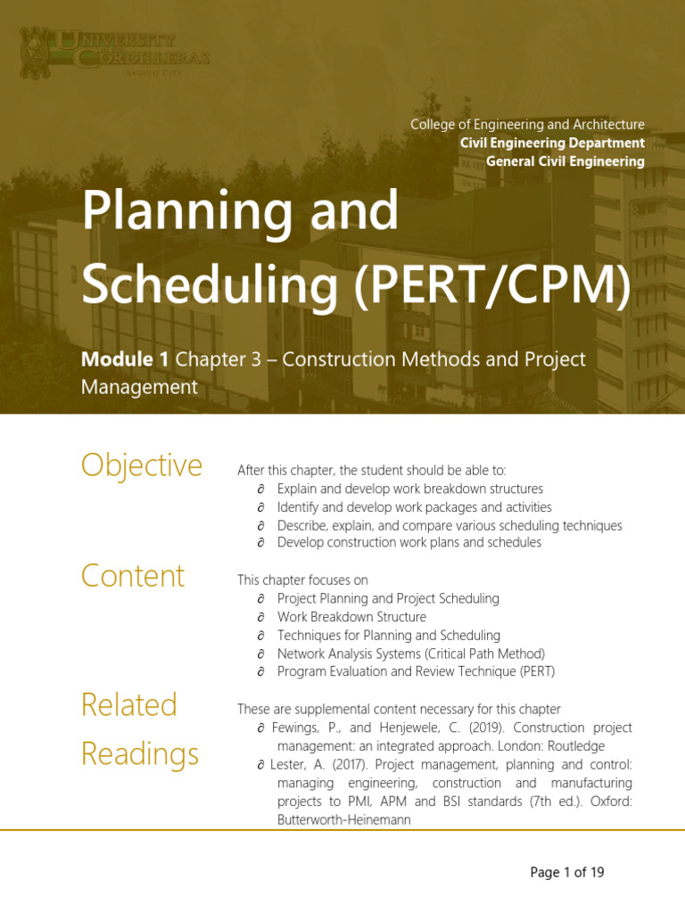 Civil Engineering Project Scheduling Guide | PDF | Project Management