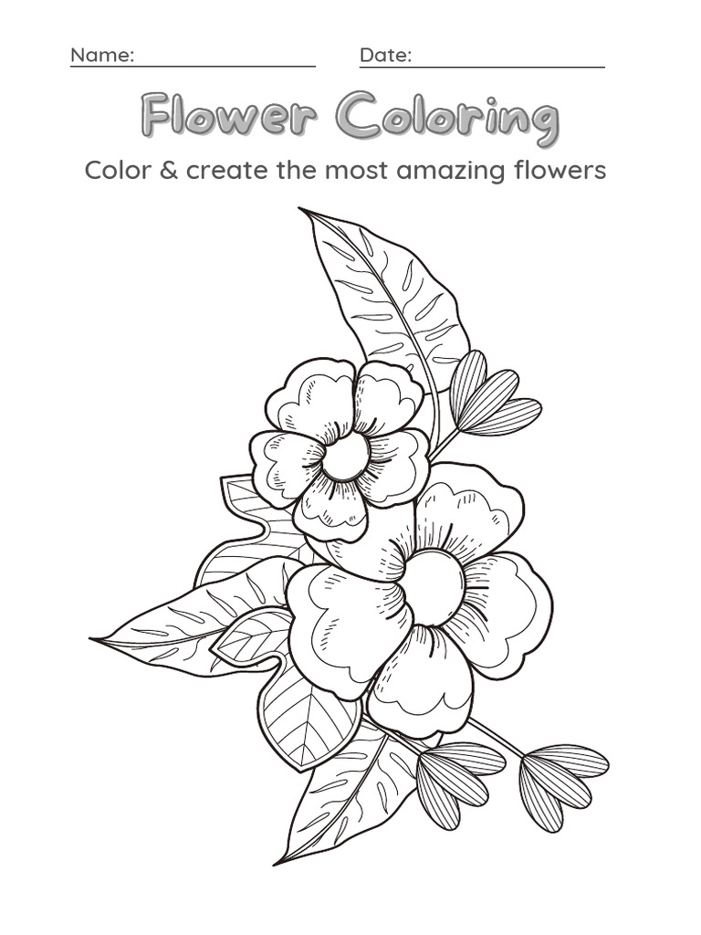 Flower Coloring Worksheet 20260115 100455 0000 | PDF