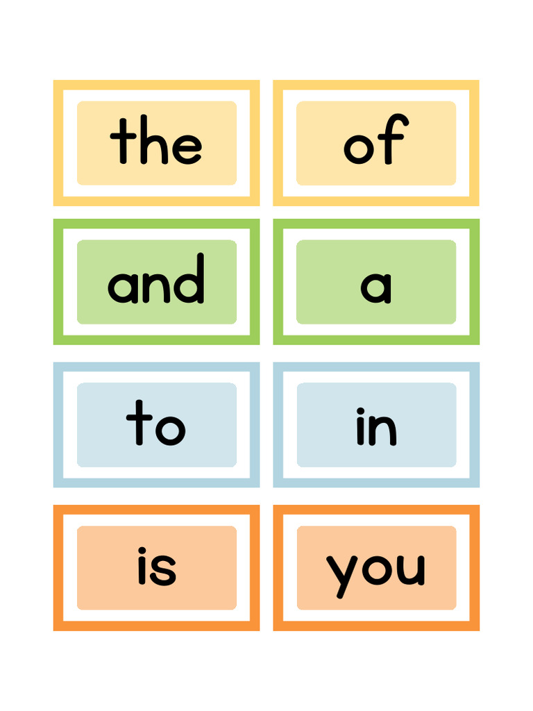 Sight Words Flash Cards Batch 1 CANVA | PDF