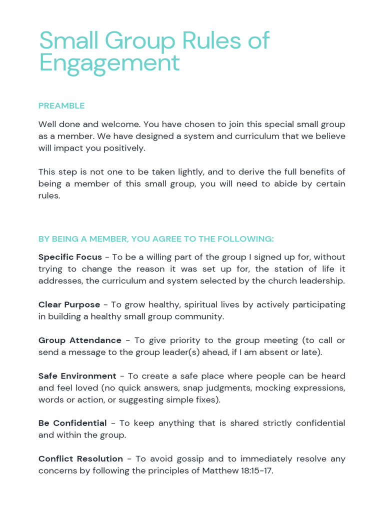 Small Group Engagement Rules Guide | PDF