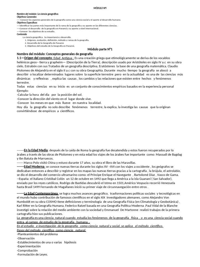 A---módulo 1 Examen Parcial | PDF | Geografía | Science