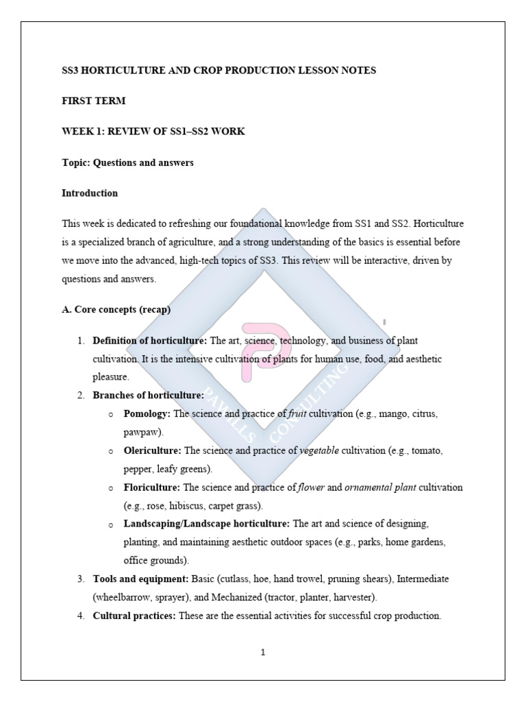 Horticulture & Crop Production Notes | PDF | Hydroponics | Agriculture